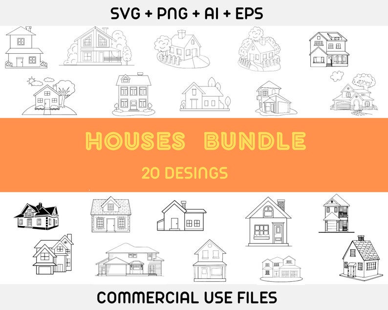 House Svg Bundle, Home Svg, Villa Svg, Building Svg, House Farm Clipart ...