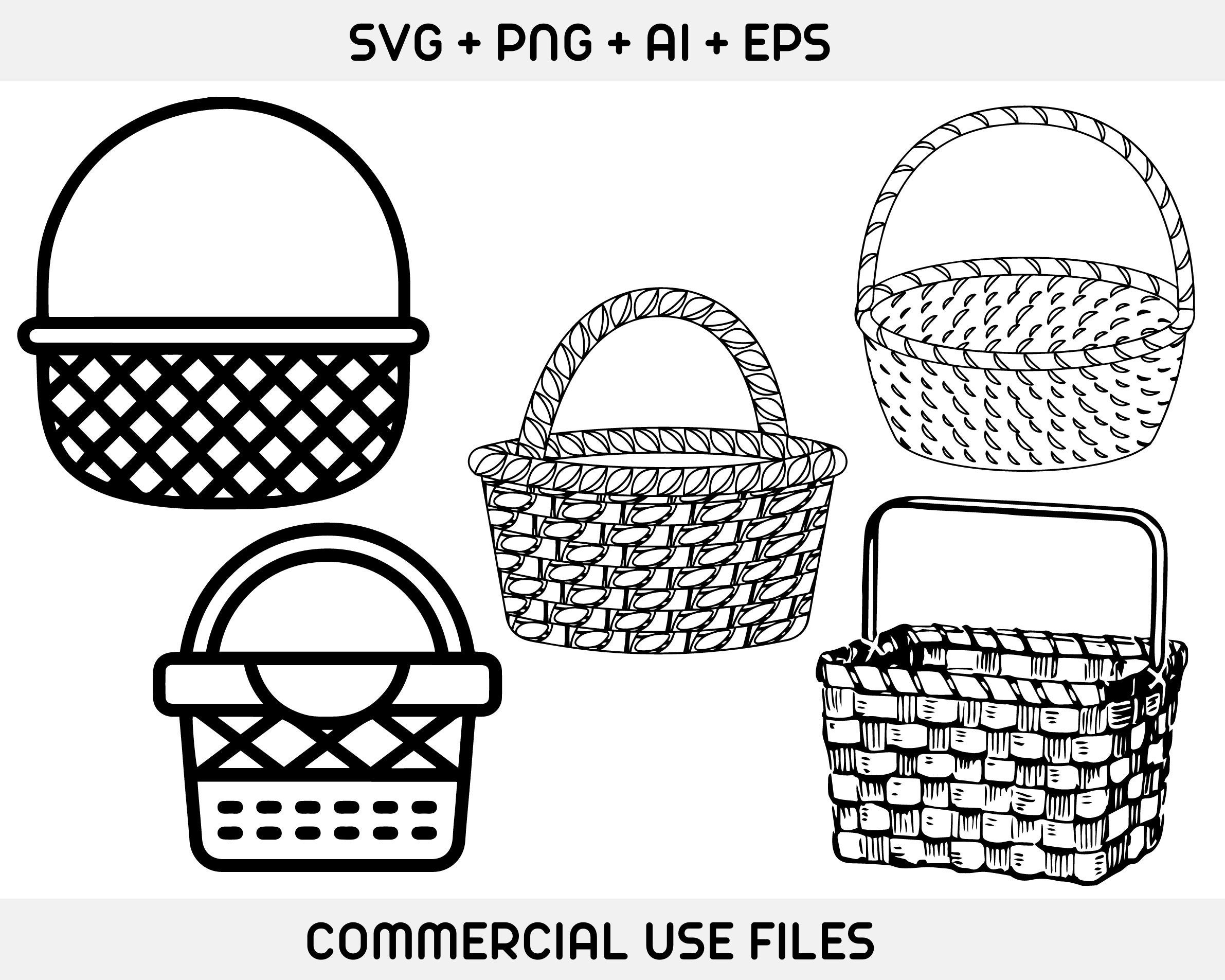 Basket SVG Basket Svg Bundle Easter Egg Basket SVG Wicker - Etsy