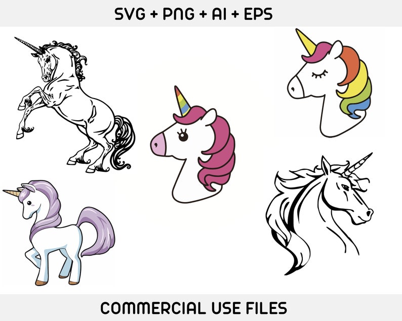 Unicorn Bundle Svg Bundle Svg Unicorn Horn Unicorn Clipart - Etsy