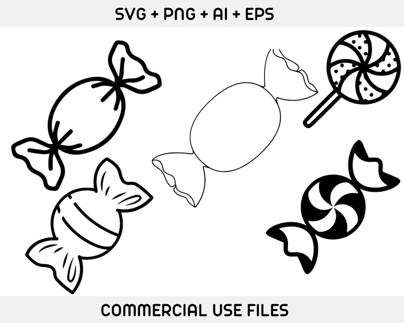 Candy SVG Bundle,candy Vector Candy Clipart,circut Cutting File, Candy ...