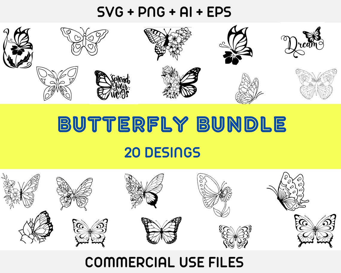 Butterfly SVG Bundle Butterfly SVG Butterfly Silhouette - Etsy