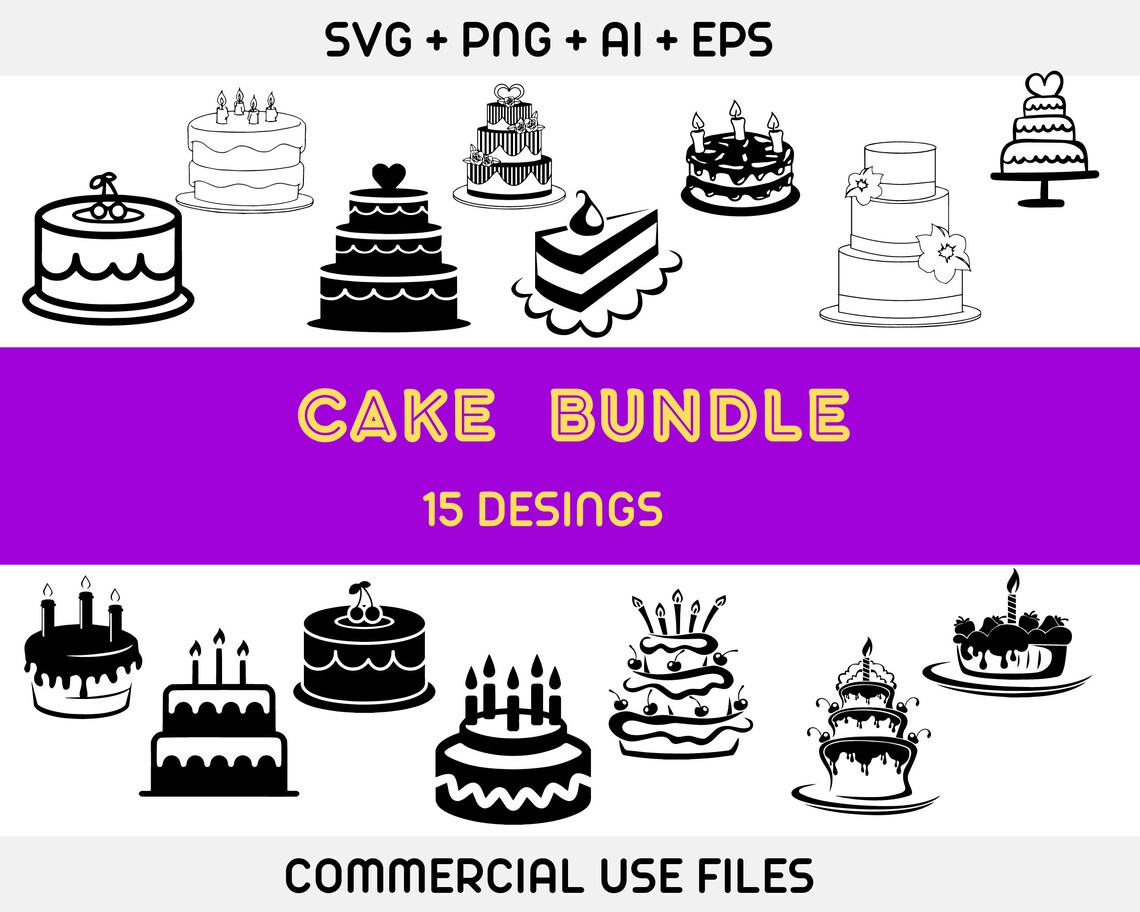 Cakes Svg Birthday Svgbirthday Cake Svg Dessert Svg Baking - Etsy
