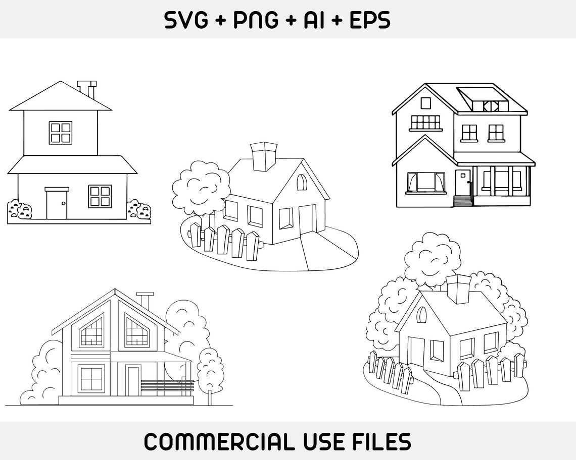 House Svg Bundle Home Svg Villa Svg Building Svg House - Etsy UK