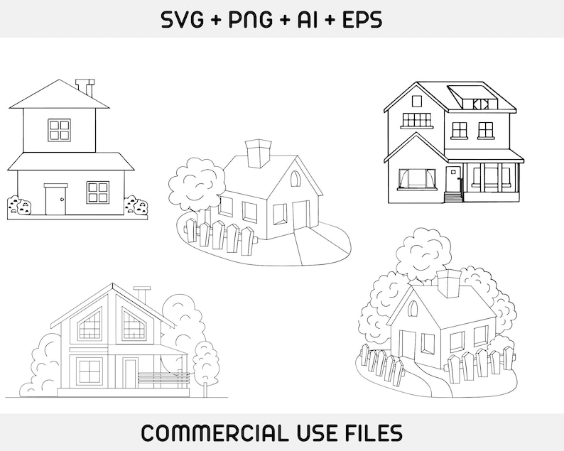 House Svg Bundle Home Svg Villa Svg Building Svg House - Etsy