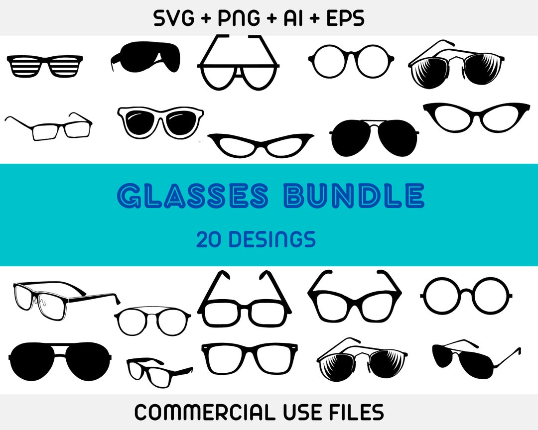 Glasses Svg,eyeglasses Svg Bundle, Sunglasses Svg Files for Cricut ...
