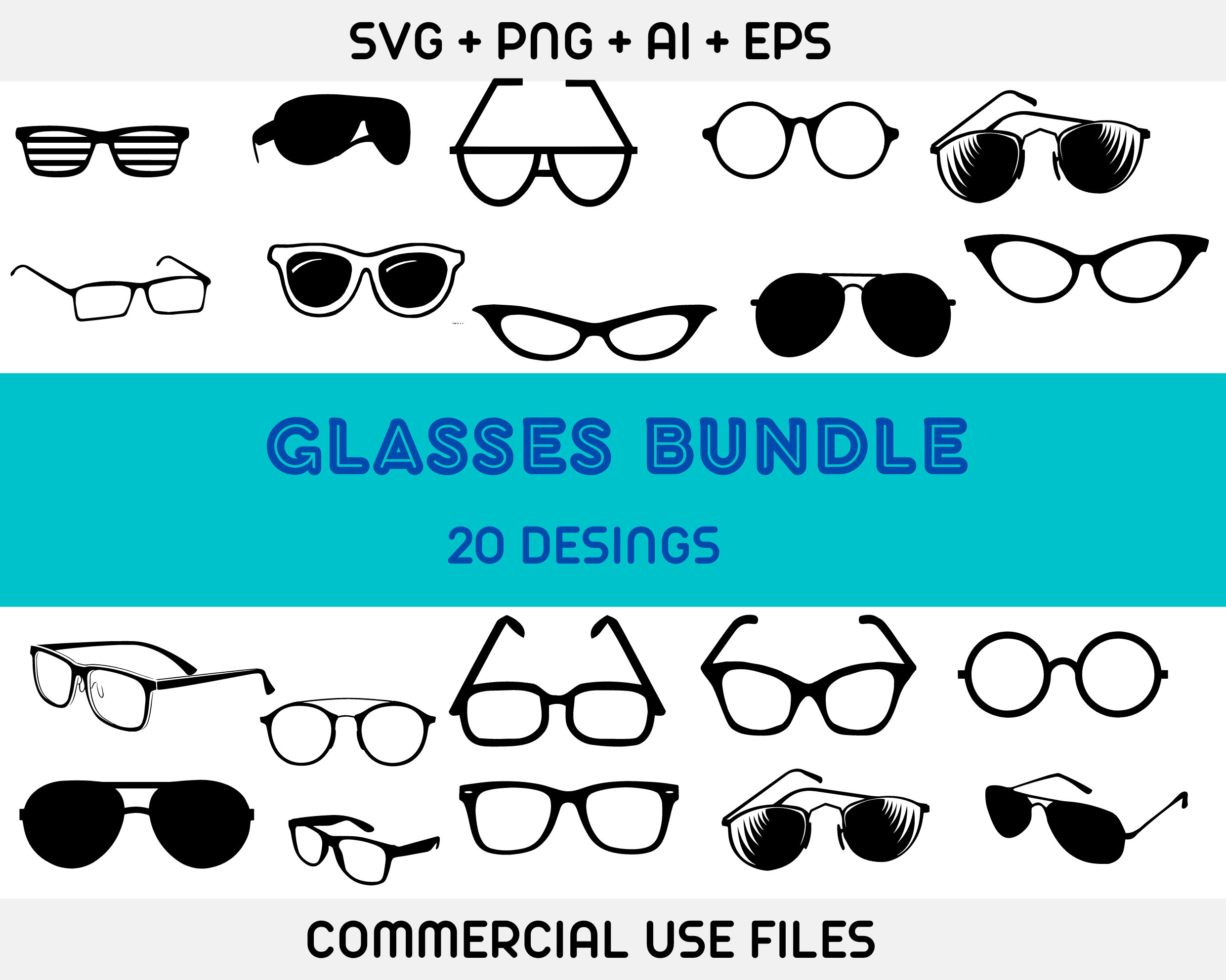 Glasses Svg,eyeglasses Svg Bundle, Sunglasses Svg Files for Cricut ...