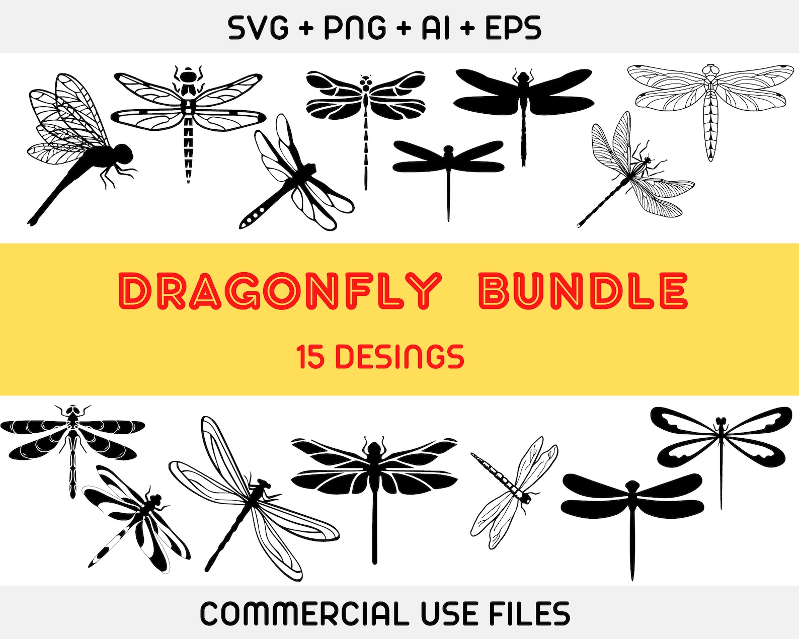 Dragonfly SVG Dragonfly Clipart Insect Svg Dragonfly - Etsy