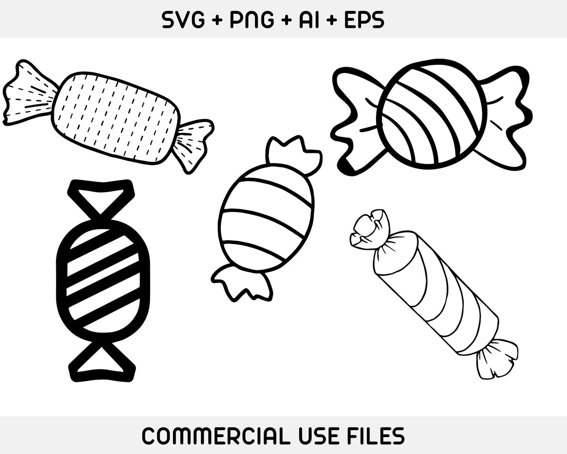 Candy SVG Bundle,candy Vector Candy Clipart,circut Cutting File, Candy ...