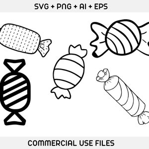 Candy SVG Bundle,candy Vector Candy Clipart,circut Cutting File, Candy ...