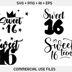Sweet Sixteen Svg, 16th Birthday Svg, Birthday Queen Svg, 16 Birthday ...