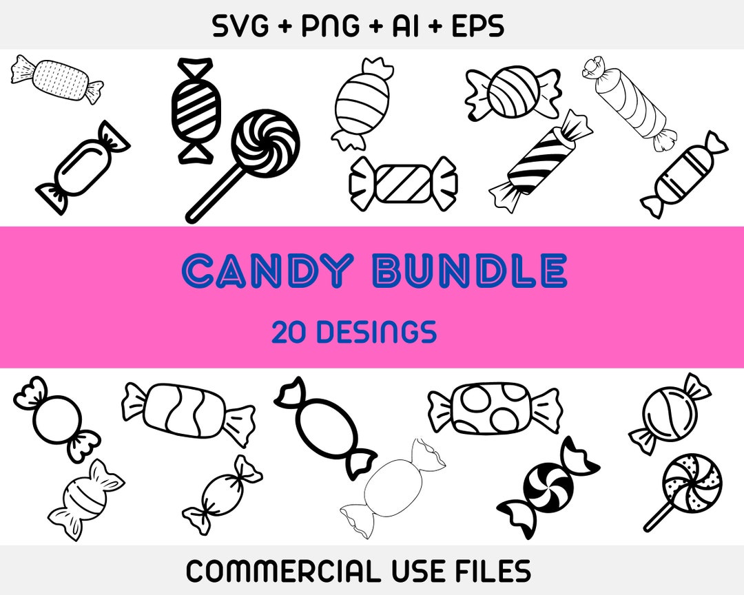 Candy SVG Bundle,candy Vector Candy Clipart,circut Cutting File, Candy ...
