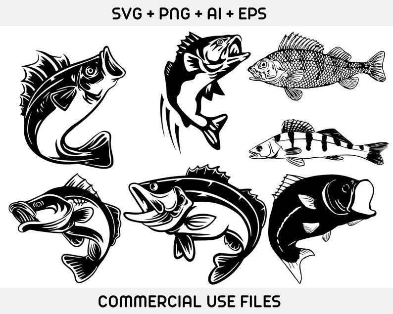 Perch Fish Svg, Fishing Svg,perch Svg Bundle, Perch Clipart, Perch ...