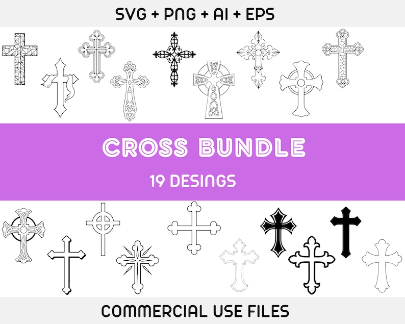 Cross Svg Bundle Christian Svg Christian Cross Clipart - Etsy