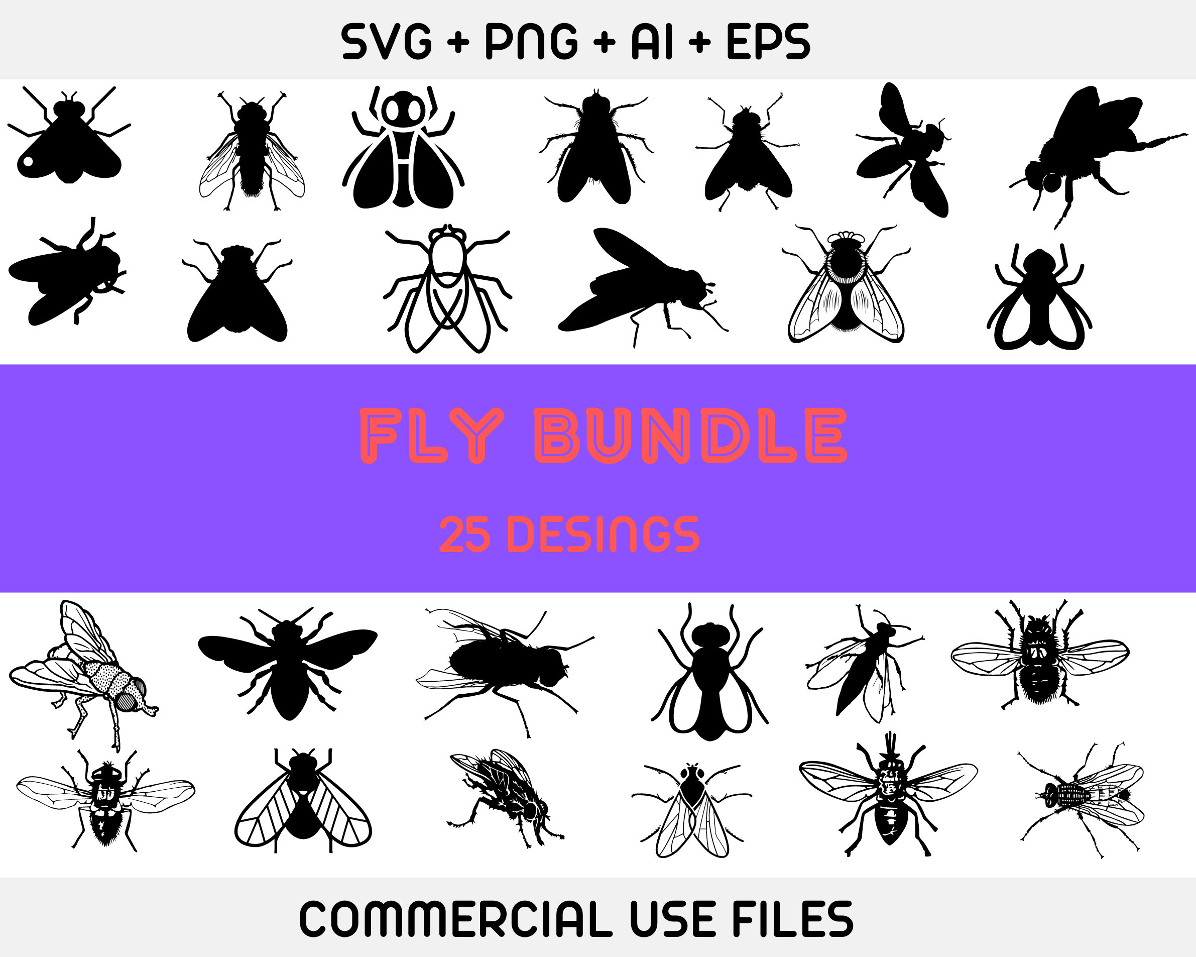 Insecto SVG Paquete de insectos SVG Vector de mosca Paquete - Etsy México