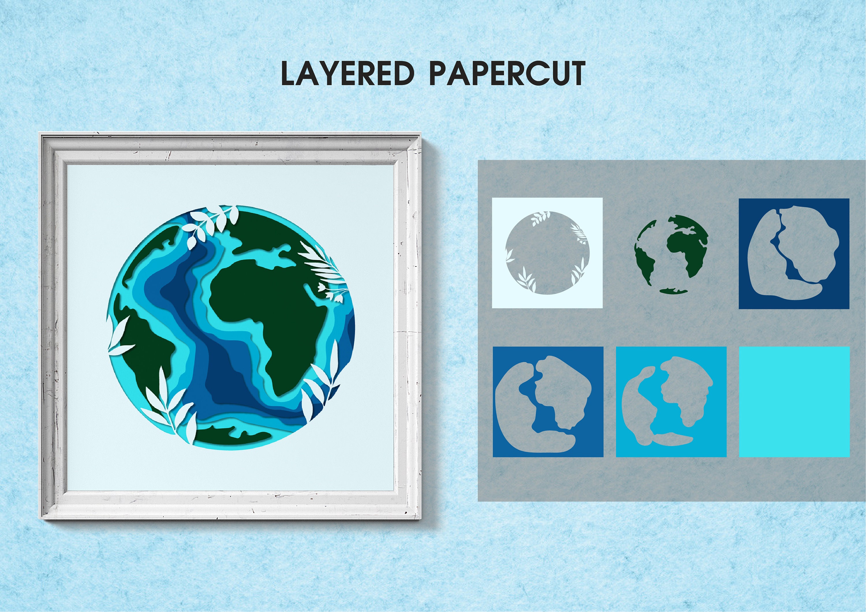 Earth Shadow Box Svg 3d Shadow Box Svg Earth Svg 3D Earth - Etsy