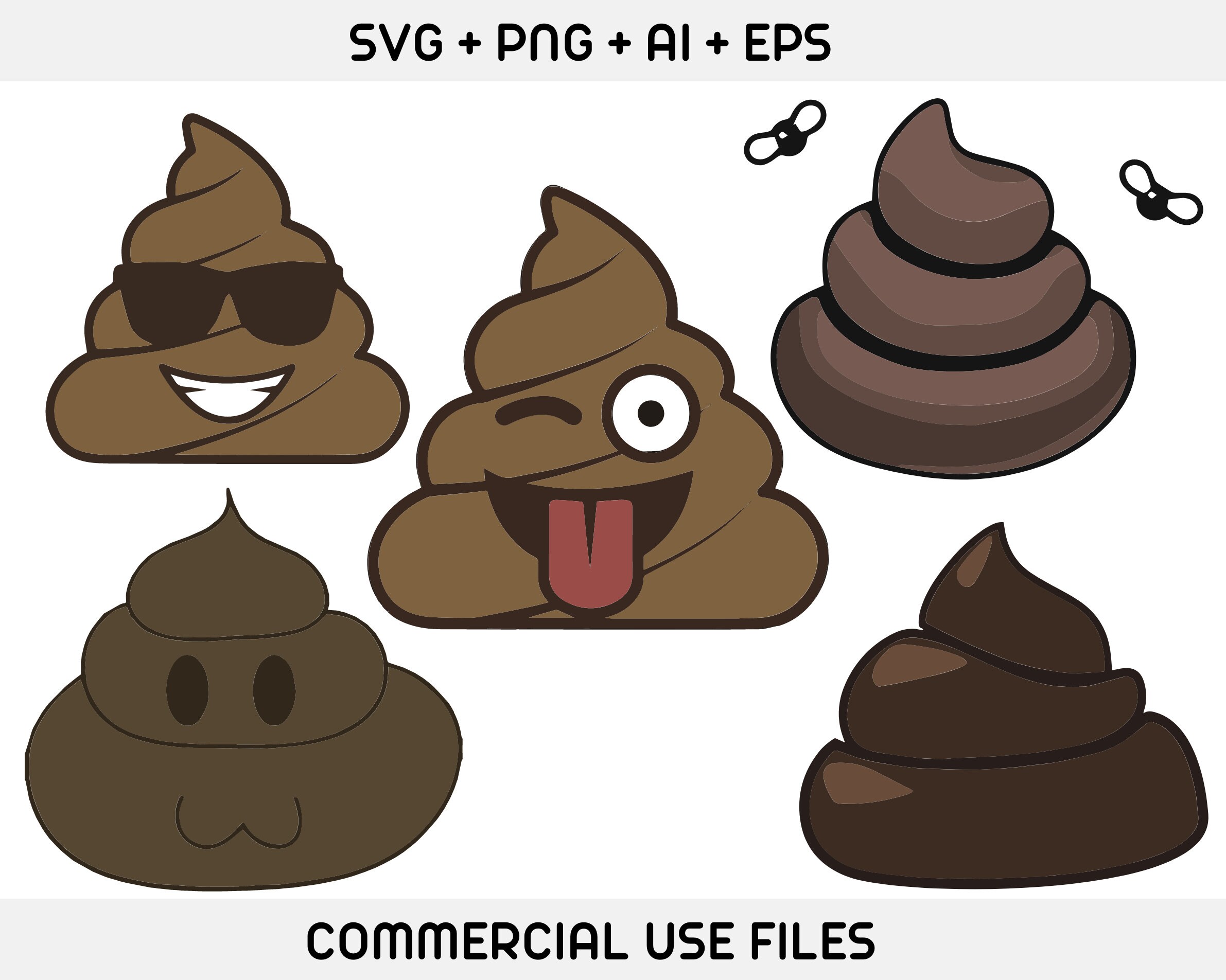 Cute Poop Svgpoop Emoji Svg Bundletoiletshirtsmiling Poop - Etsy UK