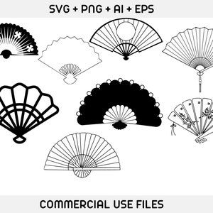 Fan Svg,fan Svg Bundle, Hand Fan Svg, Japanese Fan Svg, Folding Hand ...