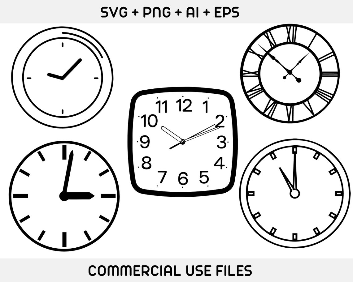 Watch Svg Watch Outline Watch Silhouetteclock Face Svg - Etsy