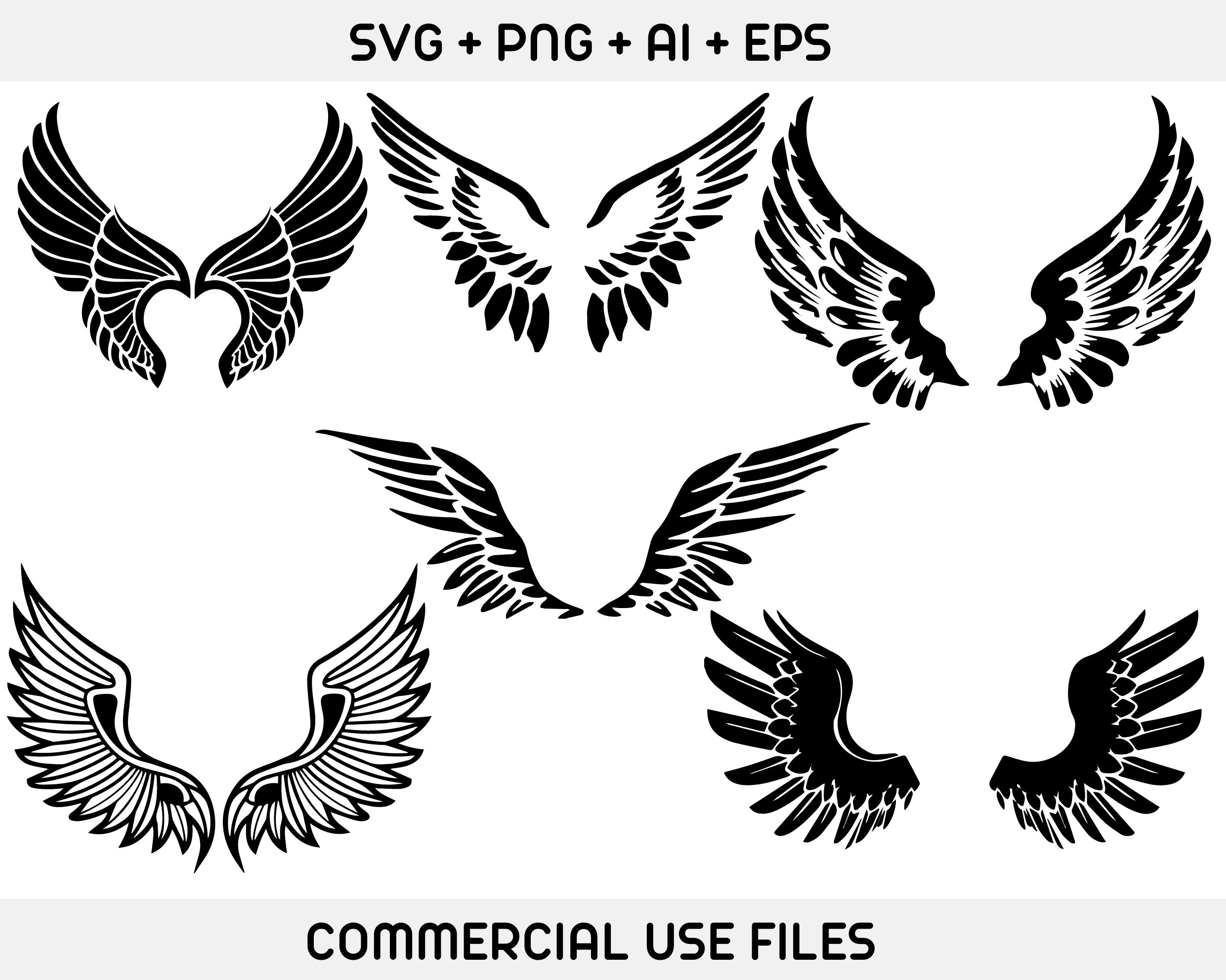 Wings SVG Bundle, Wings Svg, Angel Wings Svg, Wings Cut File, Wings ...
