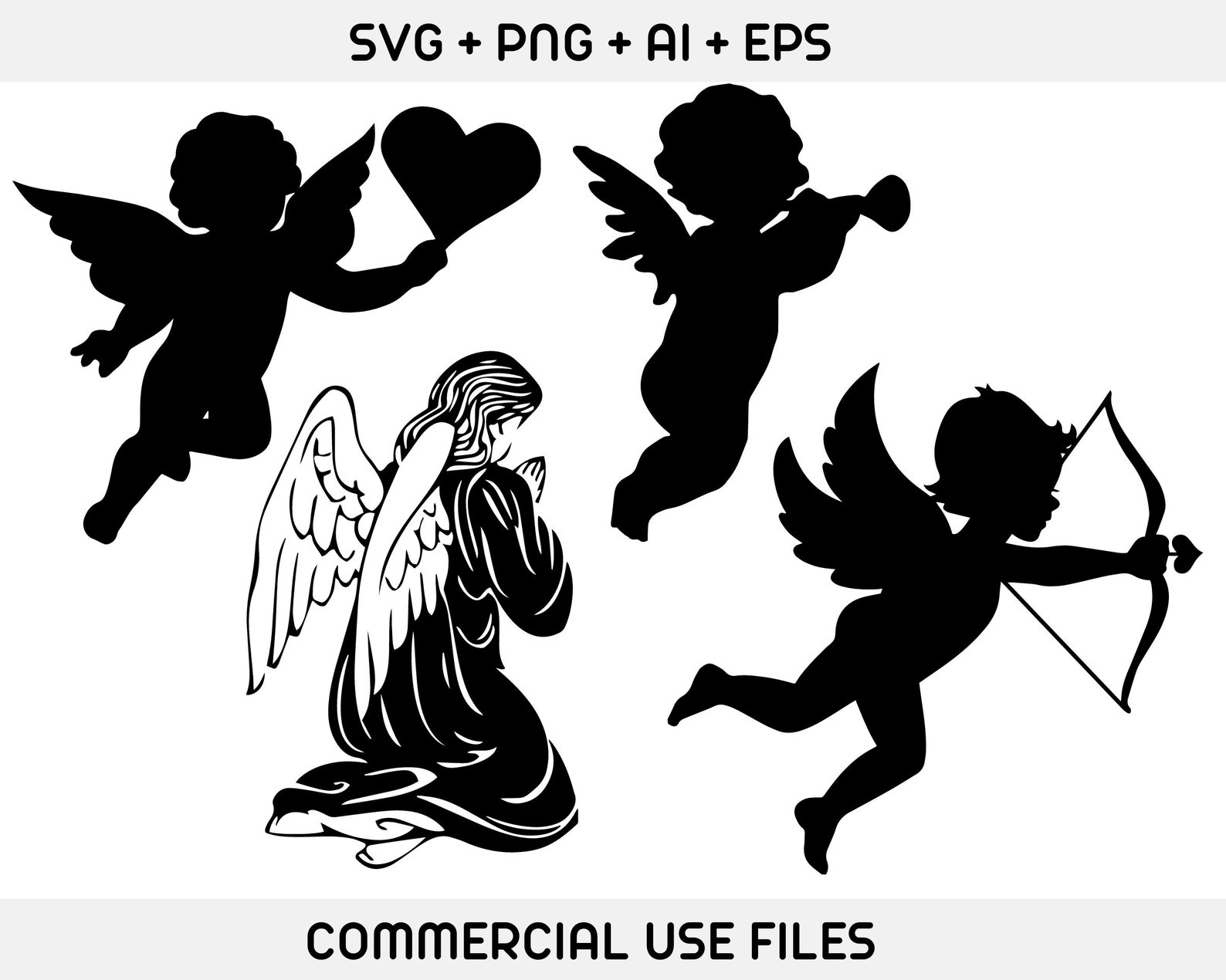 Angels Bundle Svg, Christmas Angels Svg, Christmas Decoration Svg ...