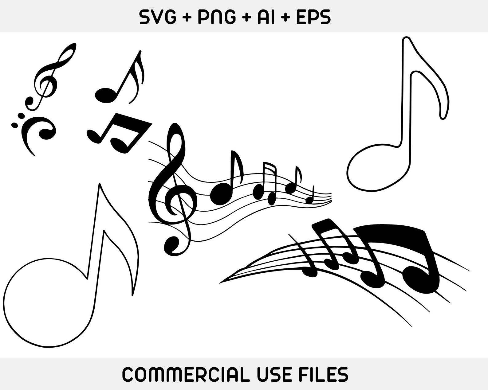 MUSICAL NOTES SVG Guitar Svg Musical Notes Clipart Music - Etsy