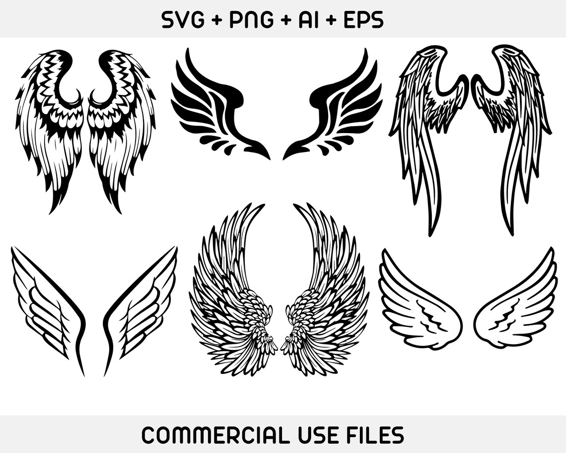 Wings SVG Bundle, Wings Svg, Angel Wings Svg, Wings Cut File, Wings ...