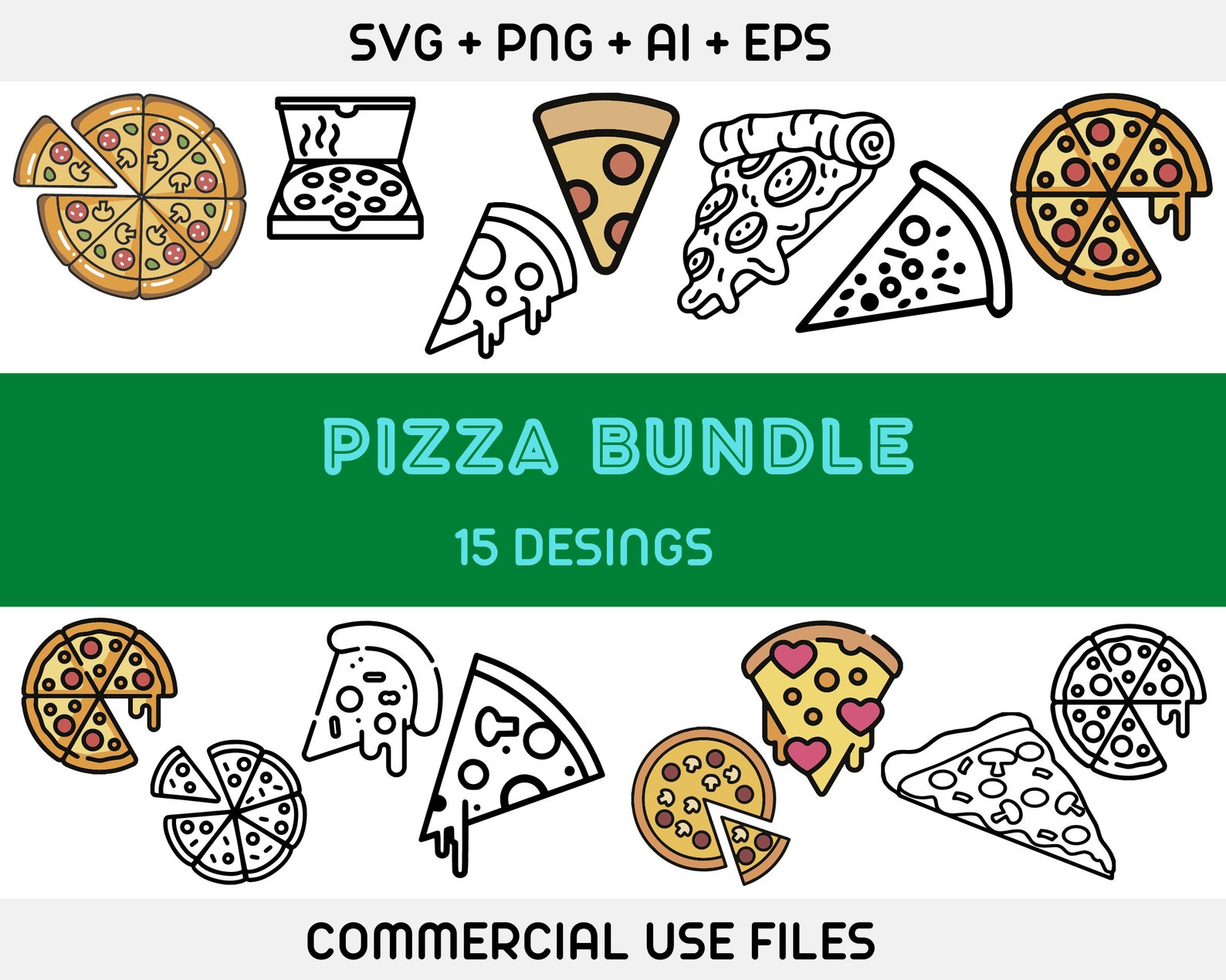 Pizza Svg, Pizza Svg Bundle, Food Svg, Pepperoni Svg, Pizza Chef Svg ...