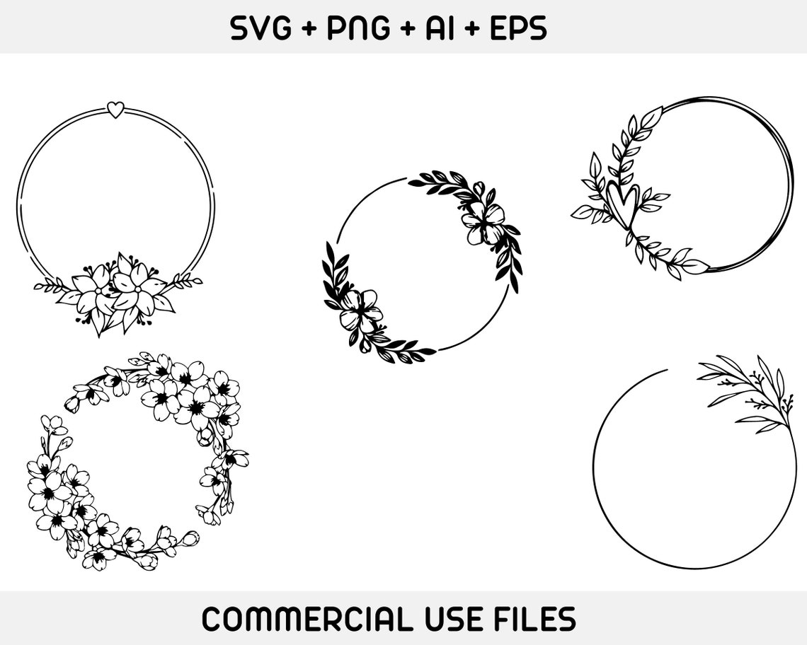 Wreath Svg Bundle Circle Svg Bundle Floral Wreath Svg Heart - Etsy