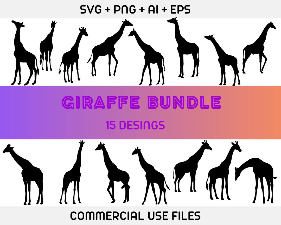 Paquete de svg de jirafa svg de jirafa cricut de jirafa - Etsy España