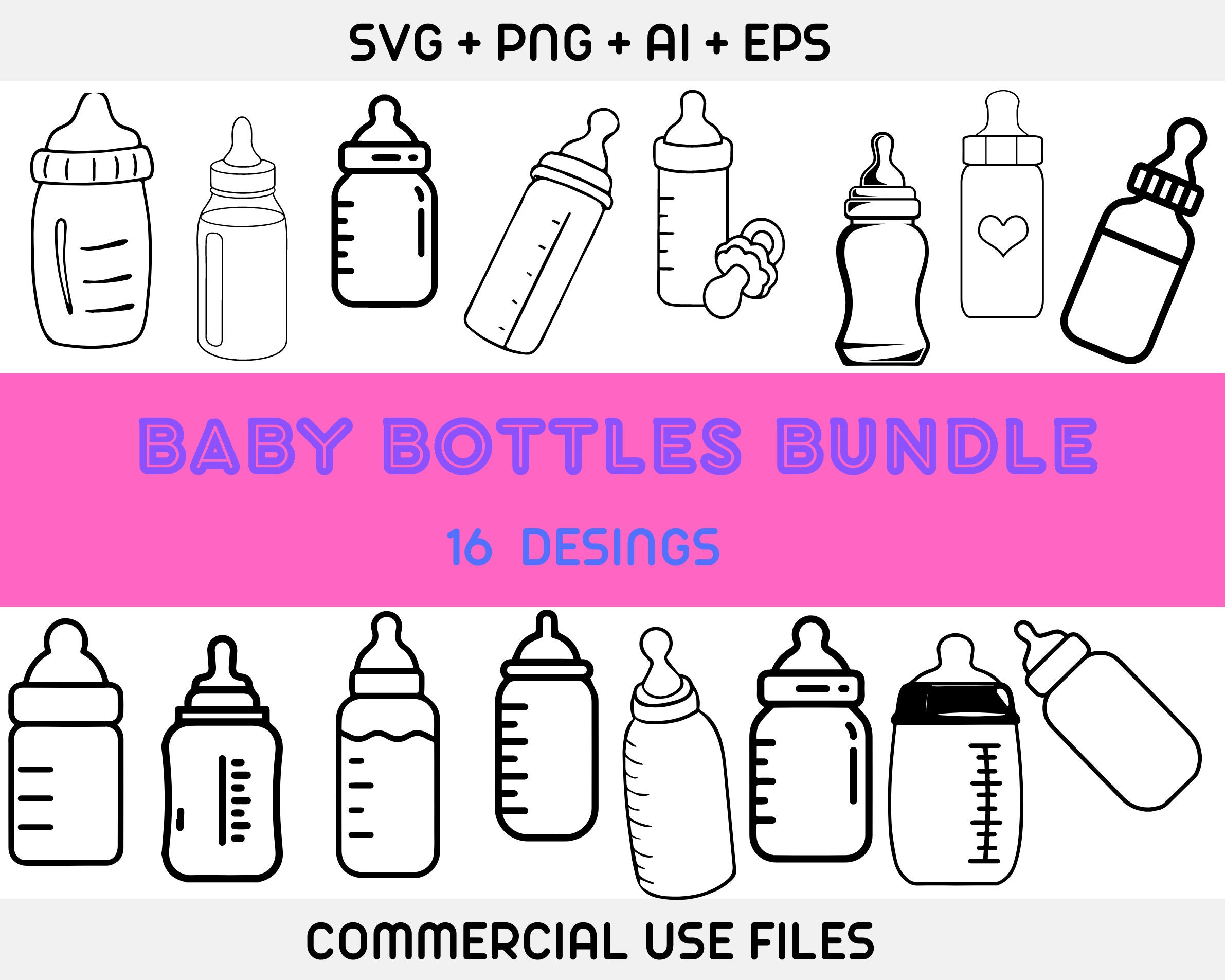 Baby Bottle Svgbabies Bottle Cut File SVG Milk Bottle SVG - Etsy