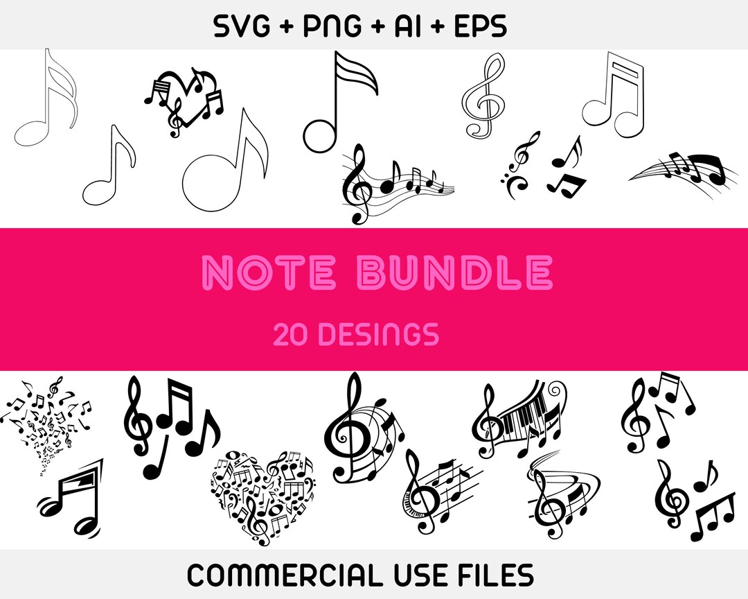 MUSICAL NOTES SVG, Guitar Svg, Musical Notes Clipart, Music Notes Svg ...