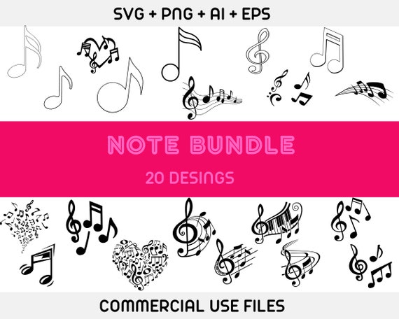 MUSICAL NOTES SVG Guitar Svg Musical Notes Clipart Music - Etsy