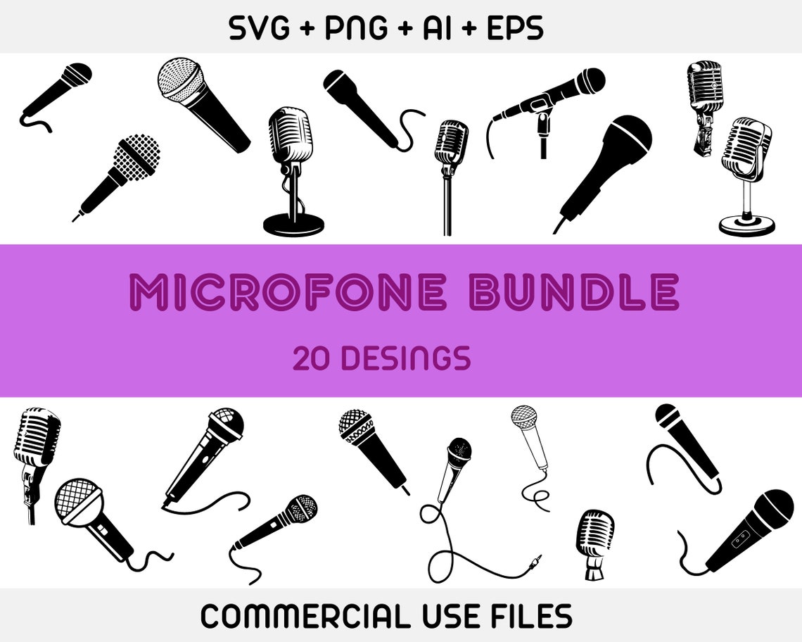 Microphone Svg ,mic Svg ,retro Microphone Svg, Microphone Clipart ...