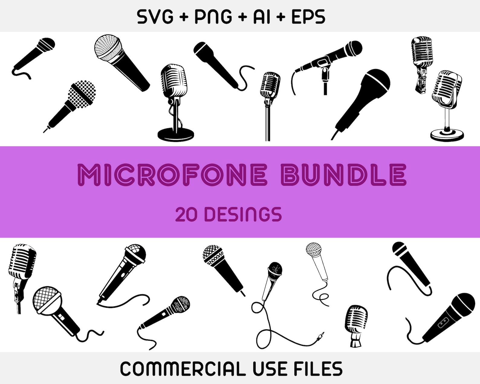 Microphone Svg mic Svg retro Microphone Svg Microphone - Etsy