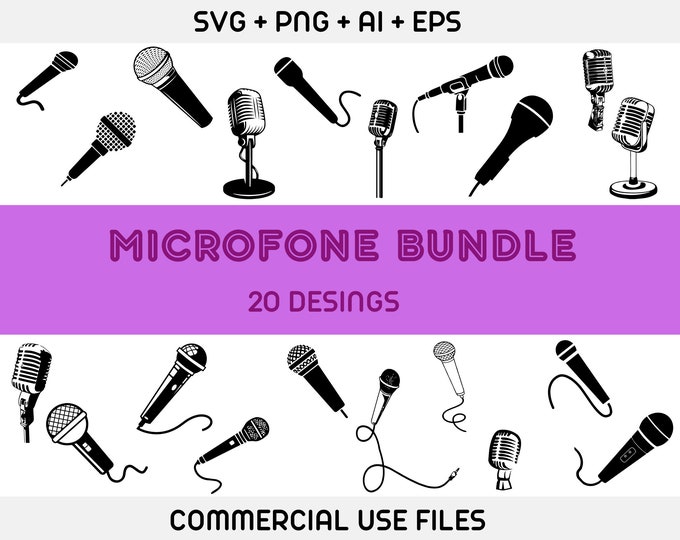 Microphone Svg ,mic Svg ,retro Microphone Svg, Microphone Clipart ...