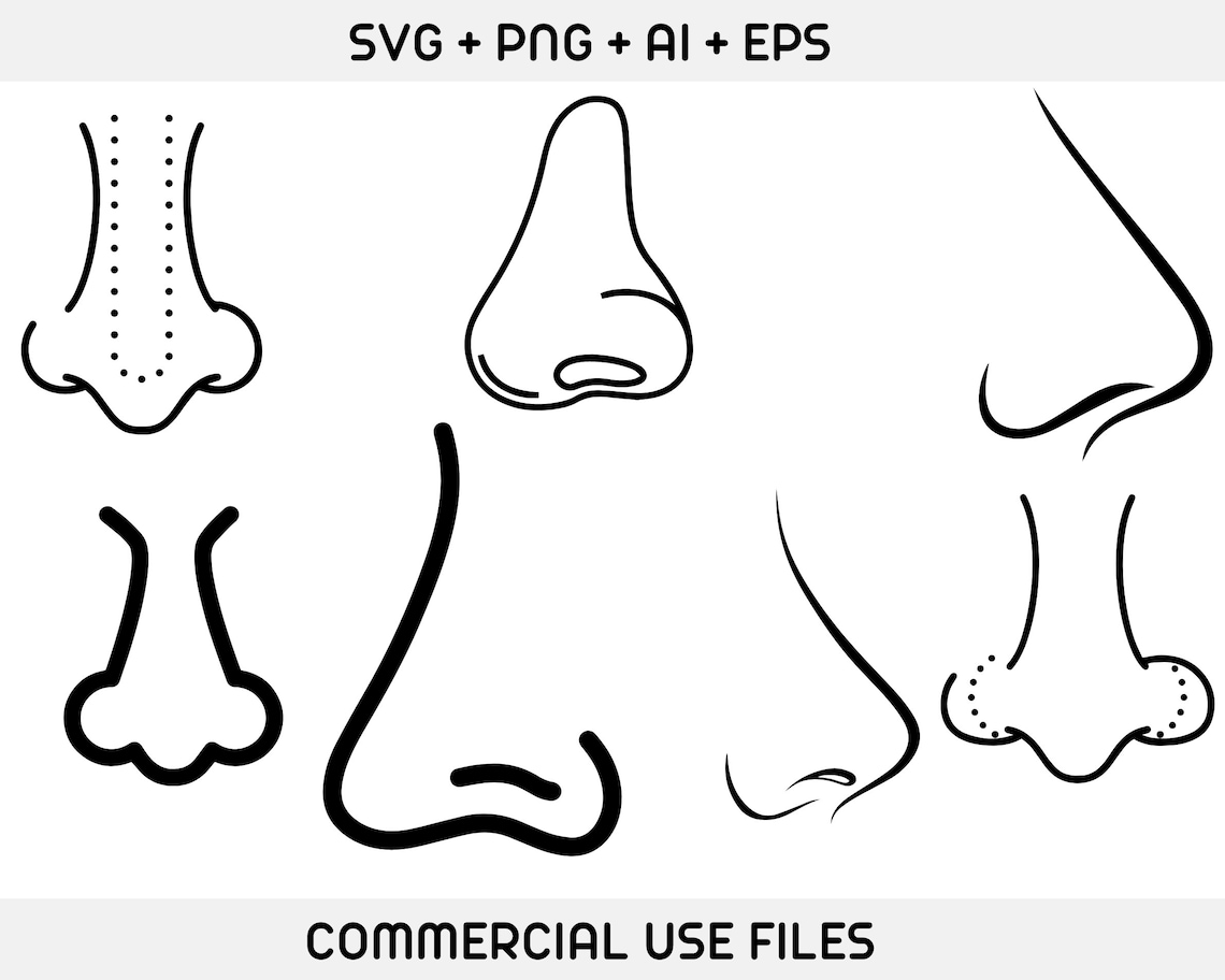 Nose Svg, Nose Clipart, Nose Svg Bundle , Nose Silhouette, Nose Cricut ...