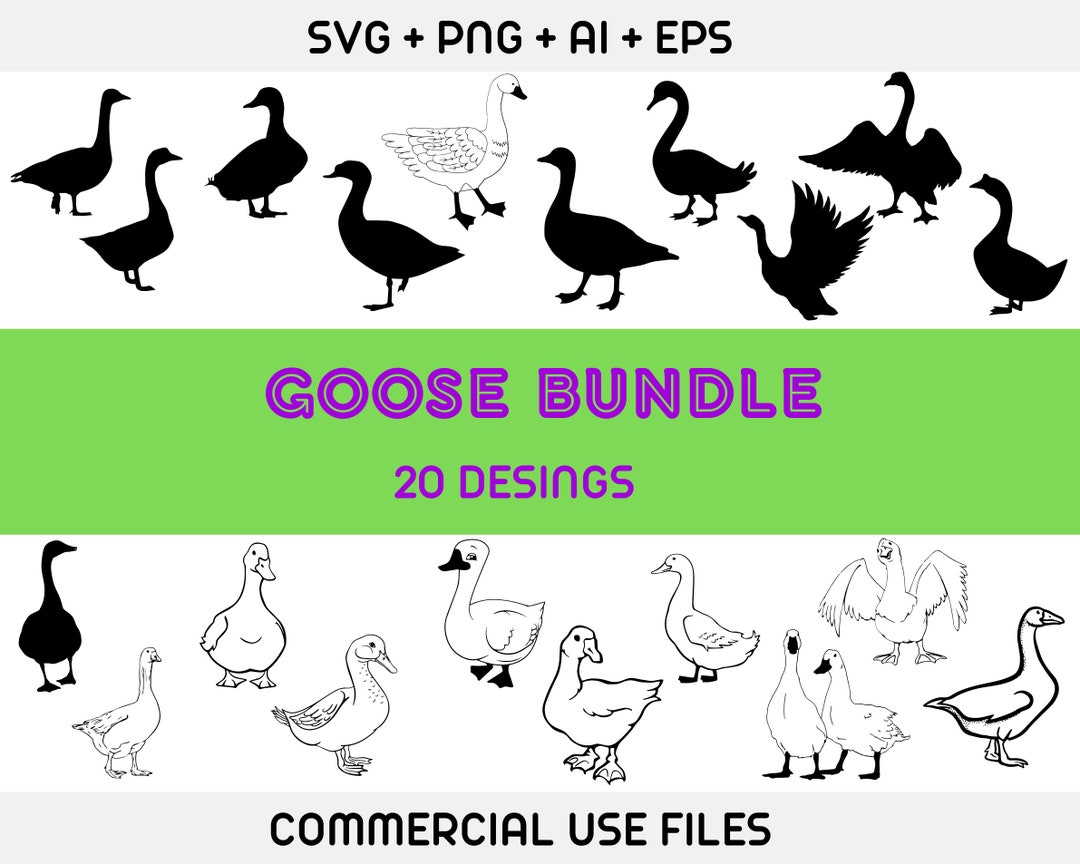 Goose SVG Cut File, Flying Geese SVG, Goose Silhouette, Canadian Goose ...