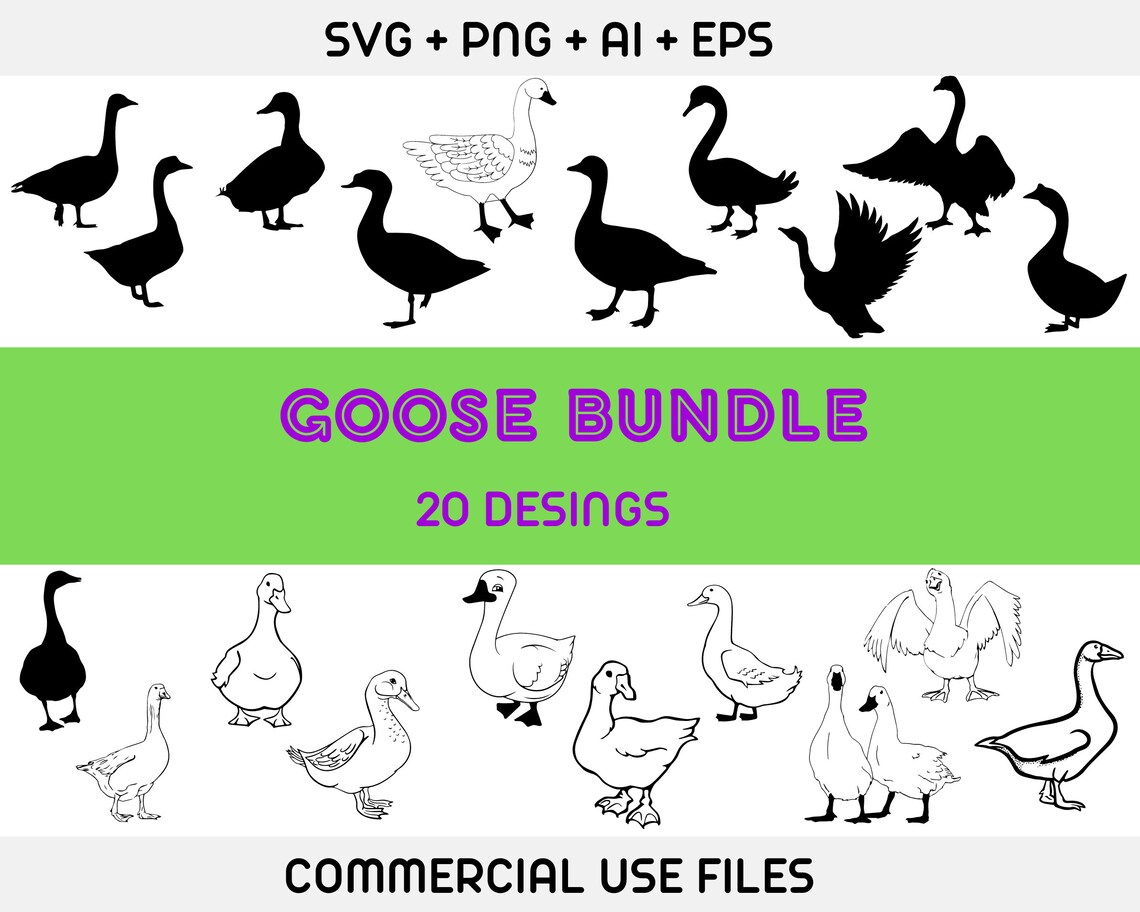 Goose SVG Cut File Flying Geese SVG Goose Silhouette - Etsy