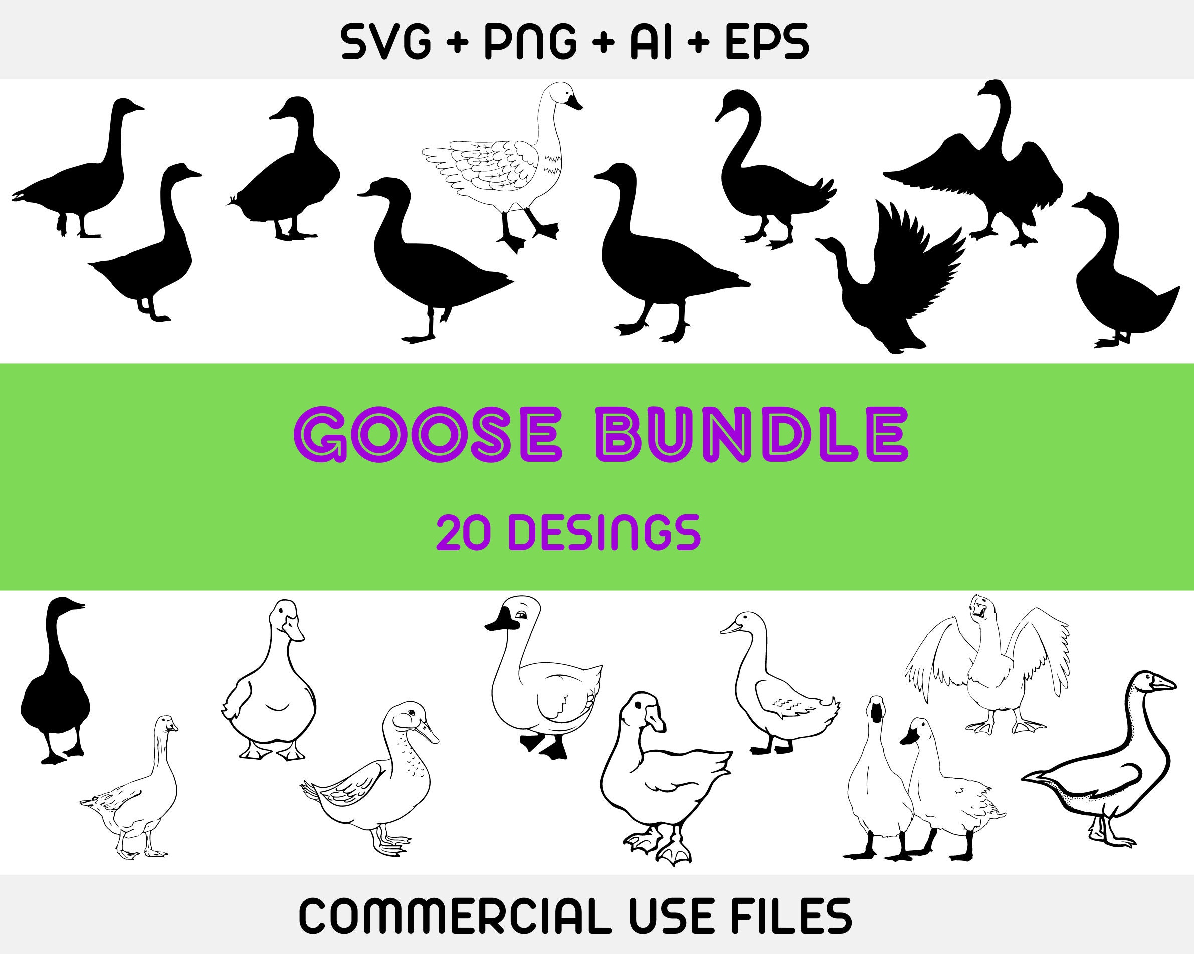 Goose SVG Cut File Flying Geese SVG Goose Silhouette - Etsy Australia