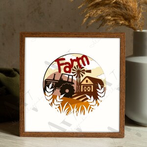 Farm Village Light Box Template, Horse Shadow Box, Tractor Shadow Box ...