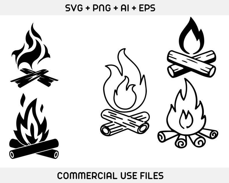 Campfire Svg Bonfire SVG Camping Svg Campfire Clipart Fire - Etsy