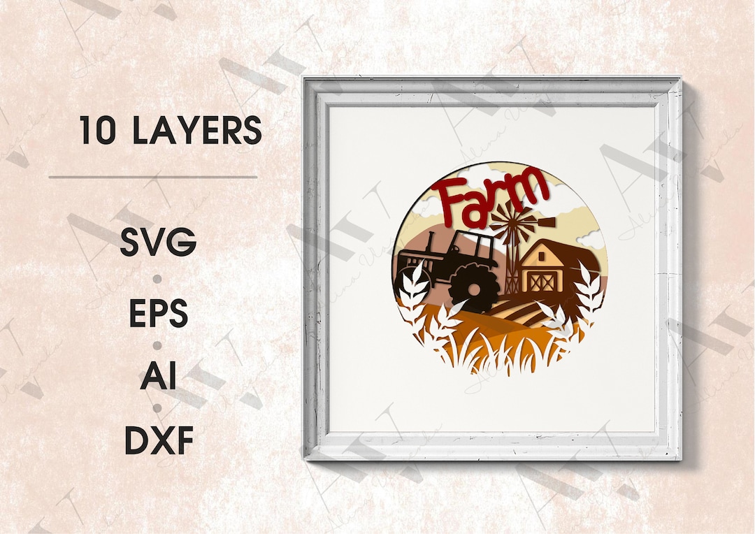 Farm Village Light Box Template, Horse Shadow Box, Tractor Shadow Box ...