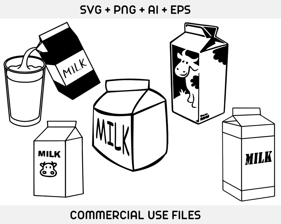Milk Carton SVG File milk Carton Silhouette Milk Carton Clip - Etsy