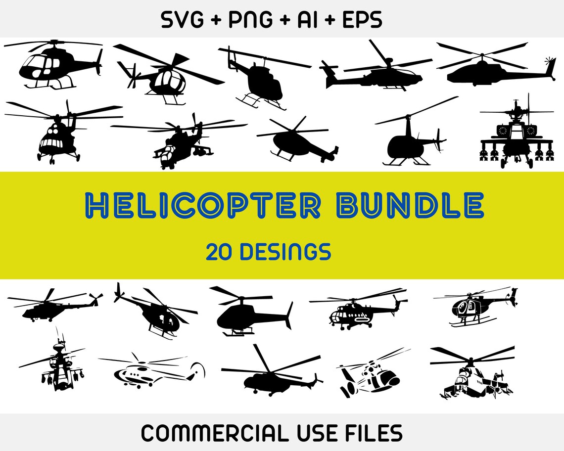 Helicopter SVG, Aircraft Svg, Airplane Svg, Fly Svg, Army Helicopter ...
