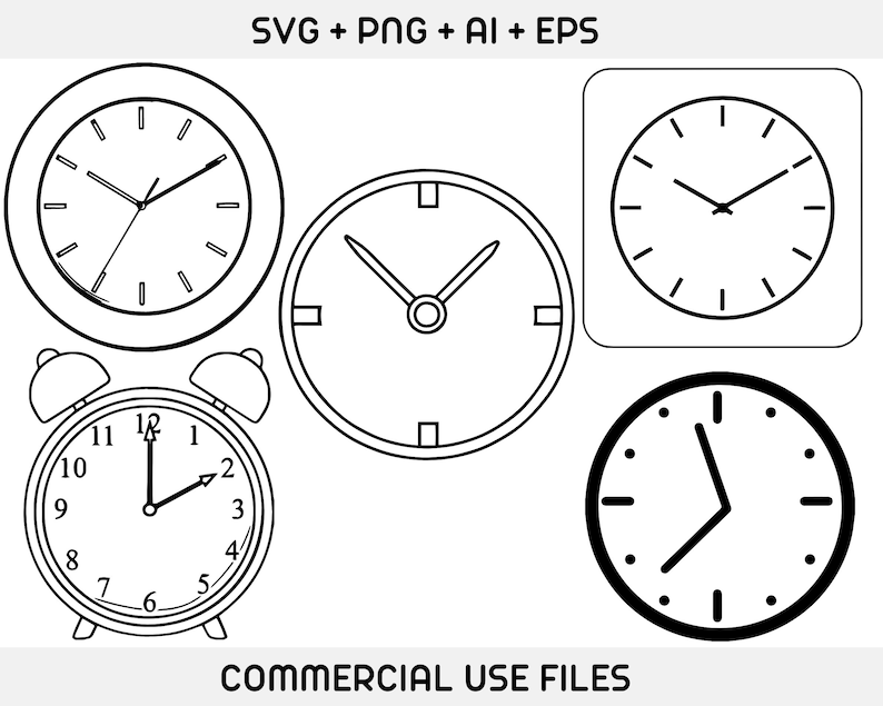 Watch Svg Watch Outline Watch Silhouetteclock Face Svg - Etsy