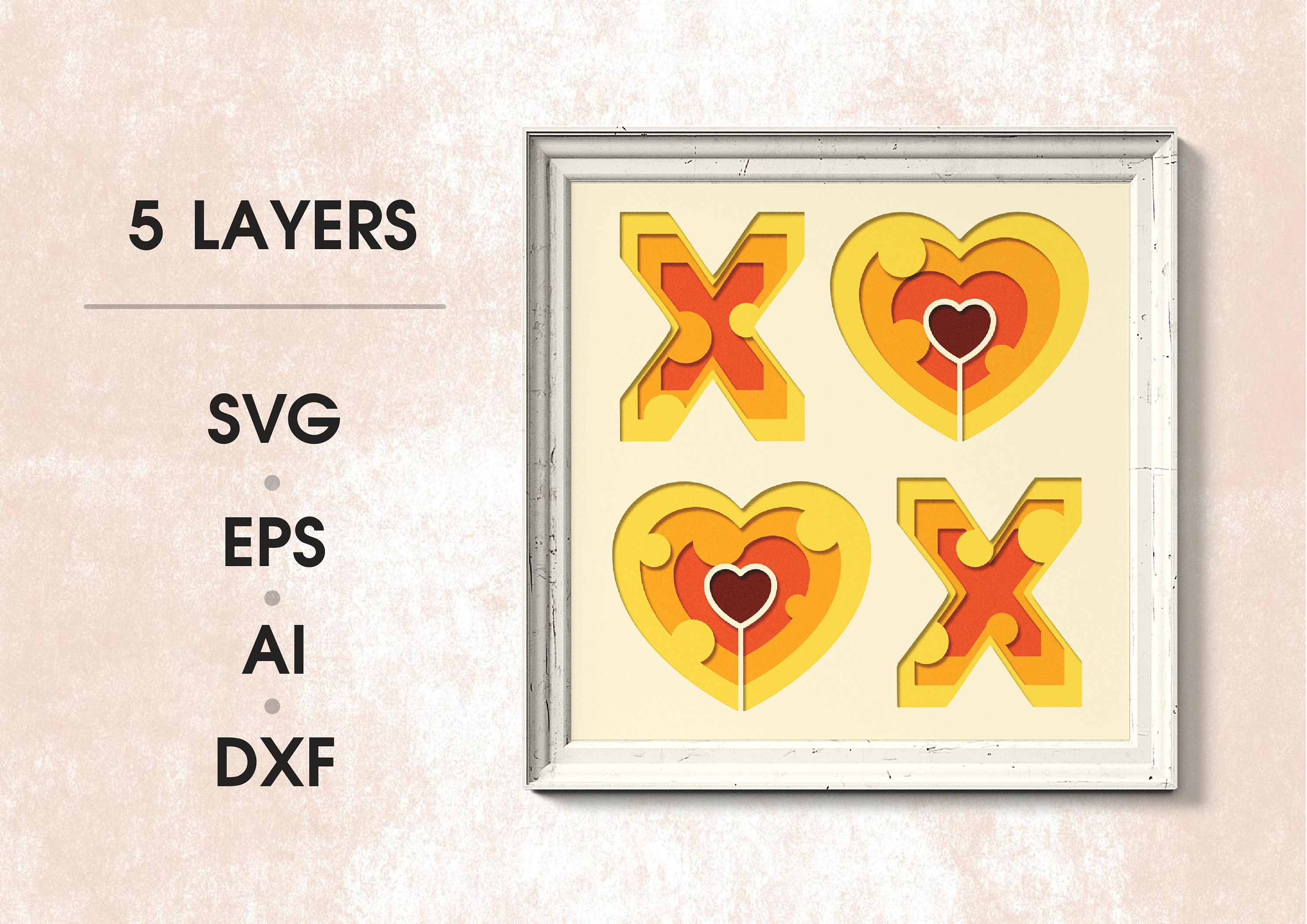 3D Xoxo Svg 3d Valentine Xoxo Svg Valentine Layered Svg - Etsy