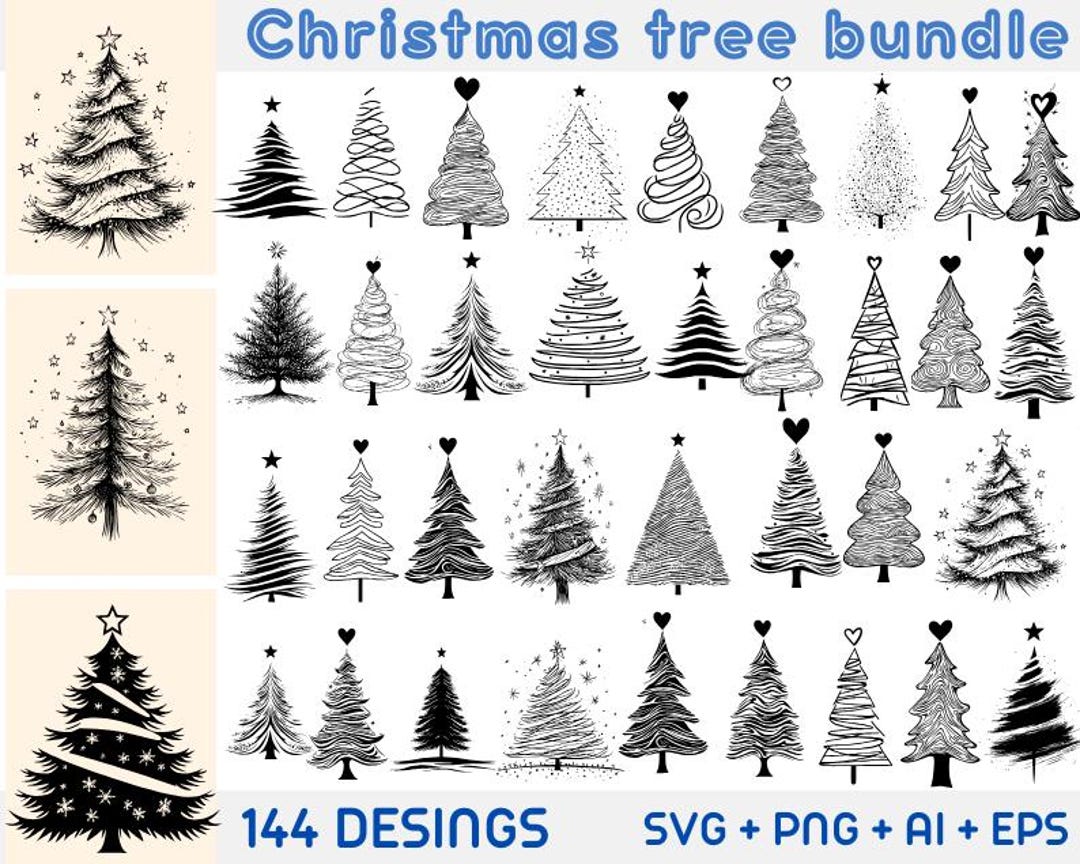 Creative Christmas Tree Clipart Set Svgs for Holiday Projects - Etsy
