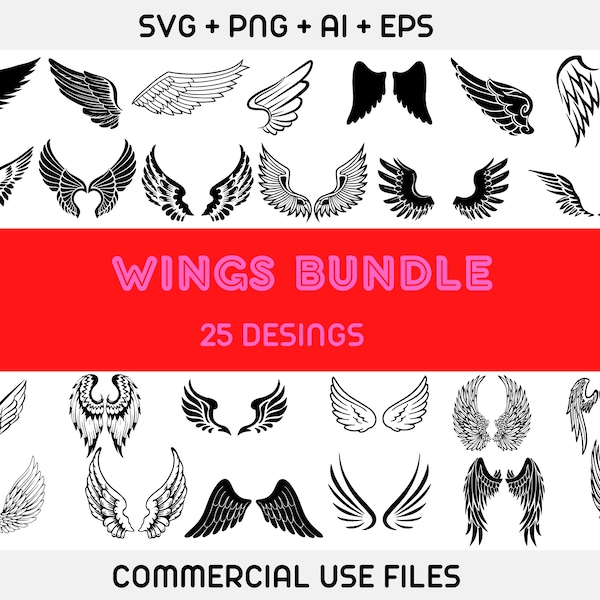 Wings Svg - Etsy