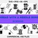 Thread With a Needle Svg, Spool of Thread Svg File,sewing Svg, Sewing ...
