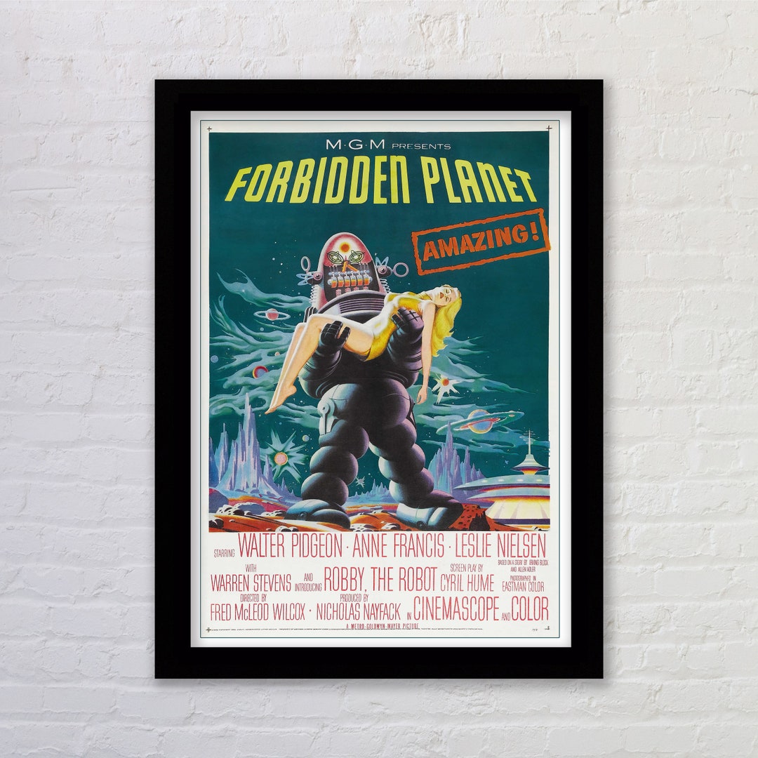 Forbidden Planet Movie Poster Reproduction Print Retro Sci-fi Wall Art ...